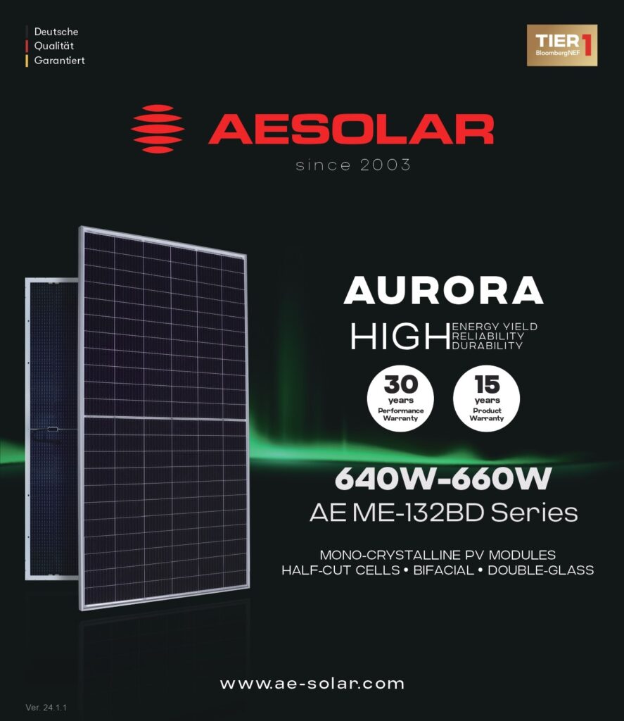 AE SOLAR AURORA 650W-Double Glass | HYDRO-ELEC Tunisie